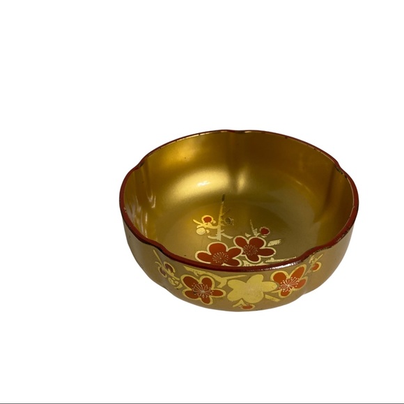 Accents | Vintage Lacquerware Decorative Gold Trinket Bowl | Poshmark